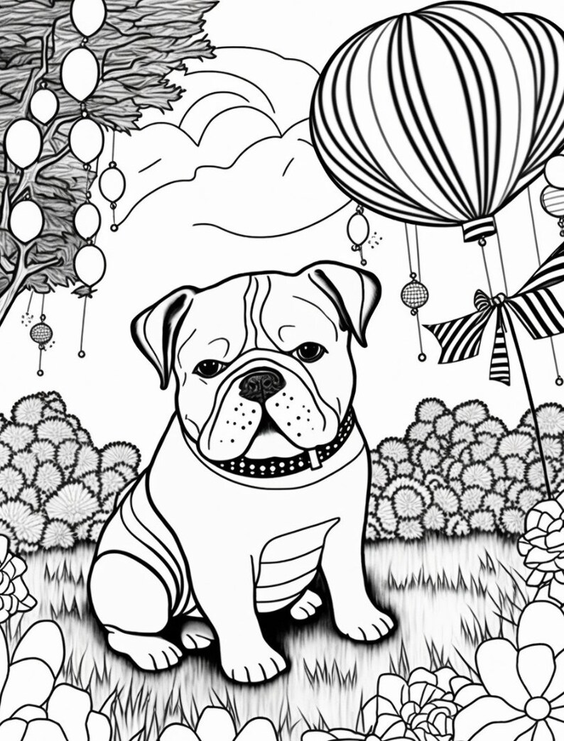 A Bulldog Coloring Book Eccentric Coloring DIGITAL FILE - Etsy