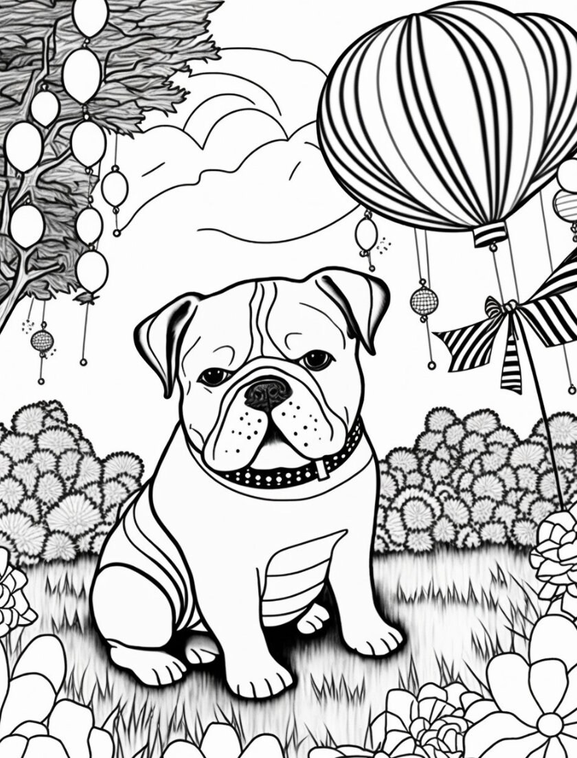 A Bulldog Coloring Book Eccentric Coloring DIGITAL FILE - Etsy