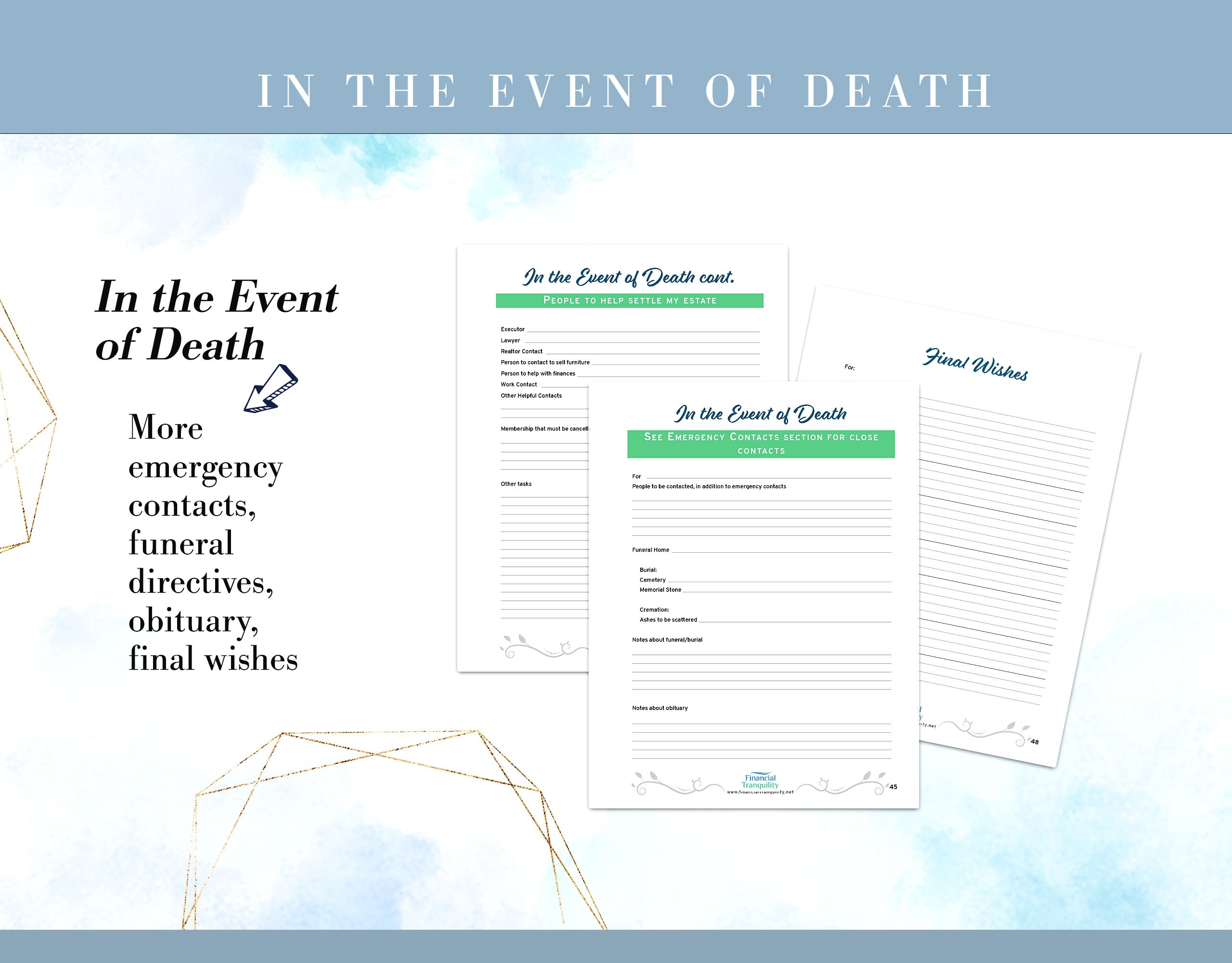 Fillable End of Life Organizer, Comprehensive Emergency Planner, Easy ...