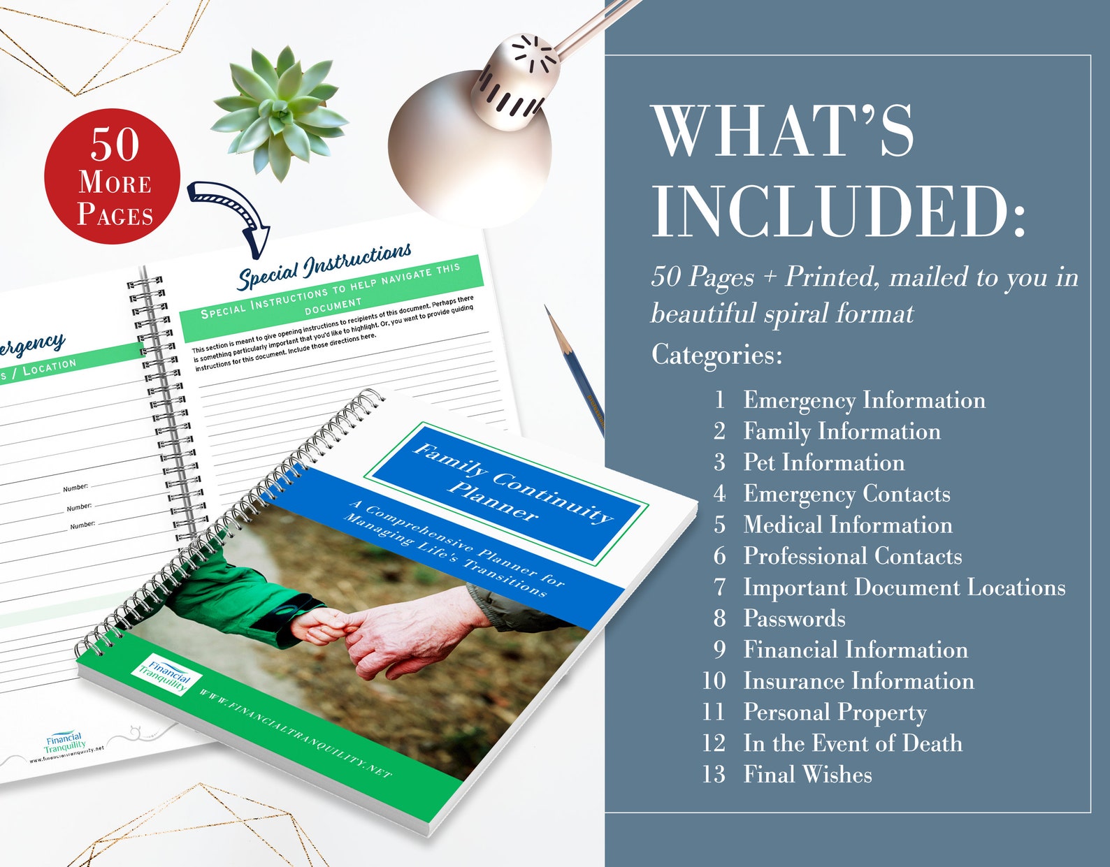 Spiral Bound End of Life Organizer, Comprehensive Emergency Planner ...