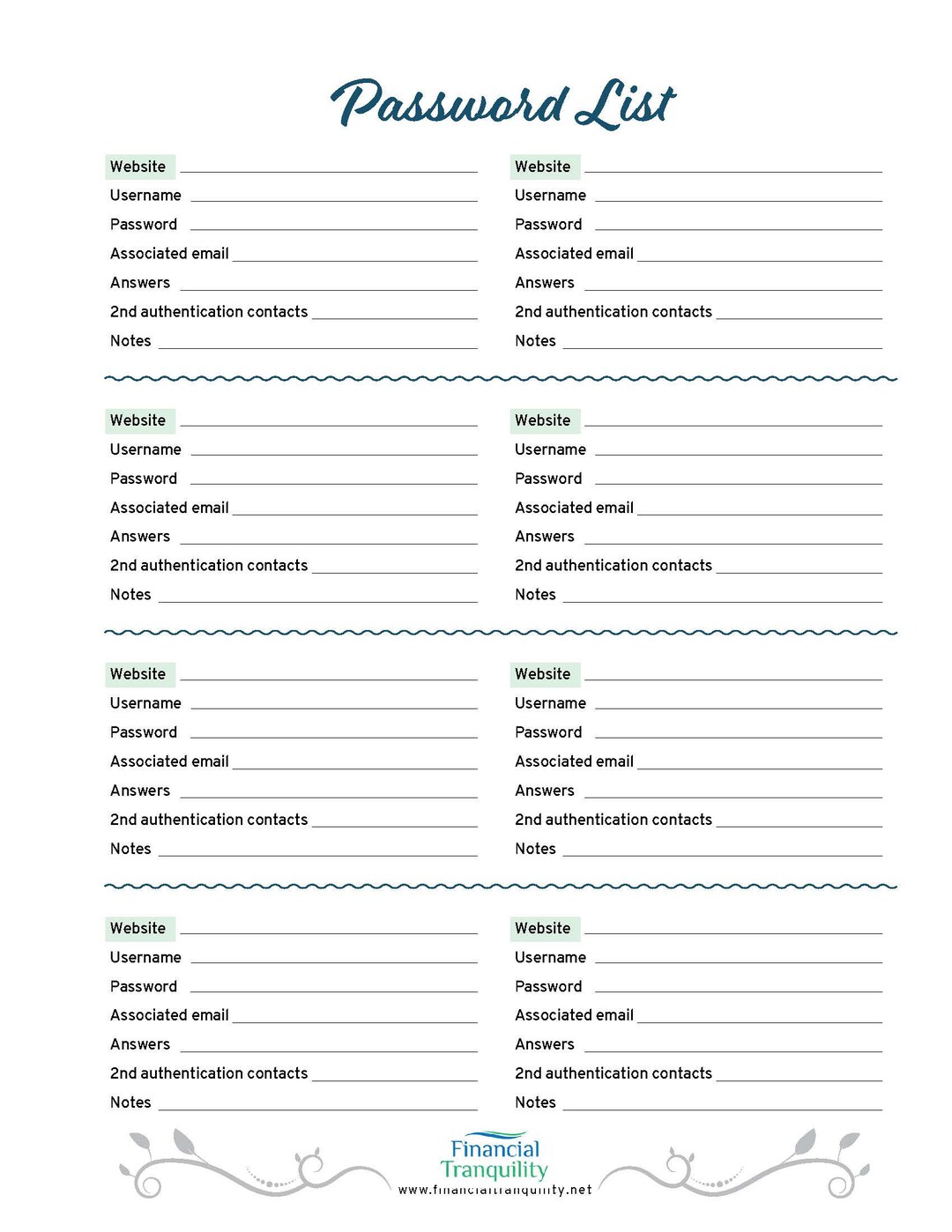 Password Keeper (fillable). Keep Your Passwords Handy and Ready for ...