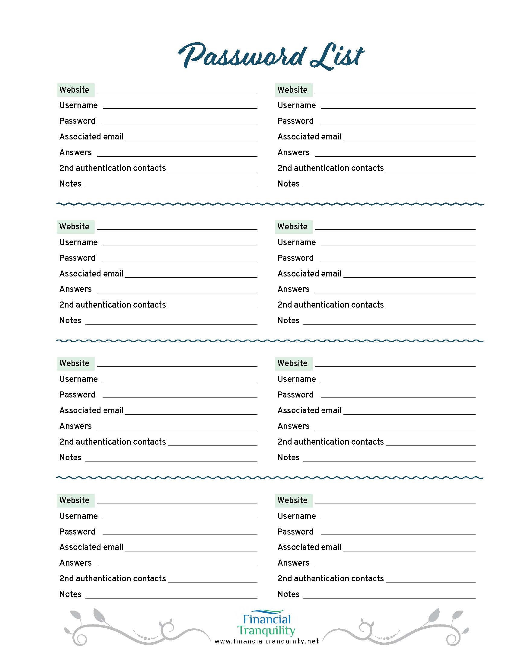 Password Keeper (fillable). Keep Your Passwords Handy and Ready for ...