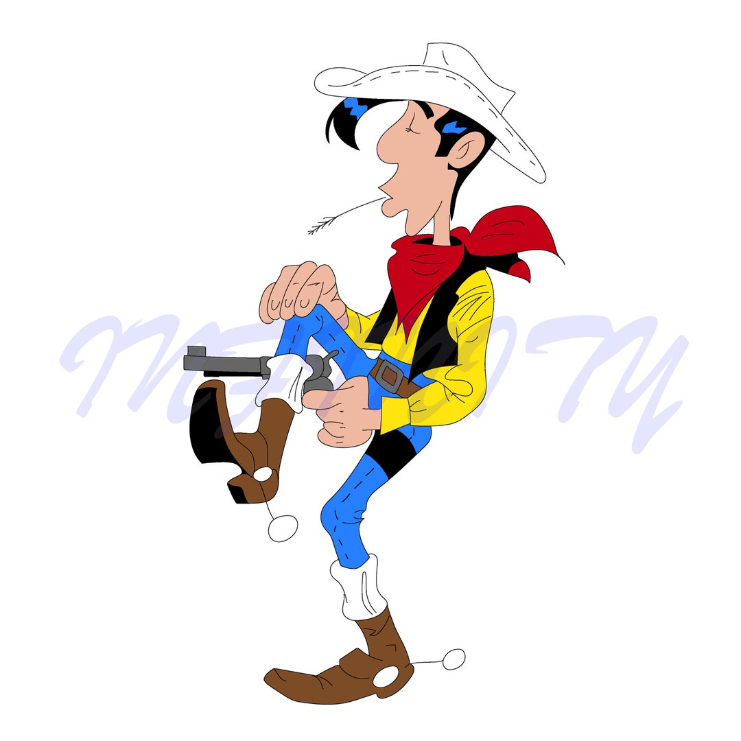 LUCKY LUKE Sublimation Clipart Wild West Transparent Background Digital ...