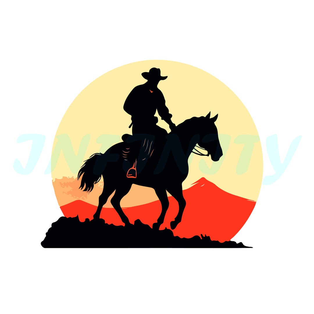 Wild West Cowboy Logo Clip Art Color Image for Laser Engraving or ...