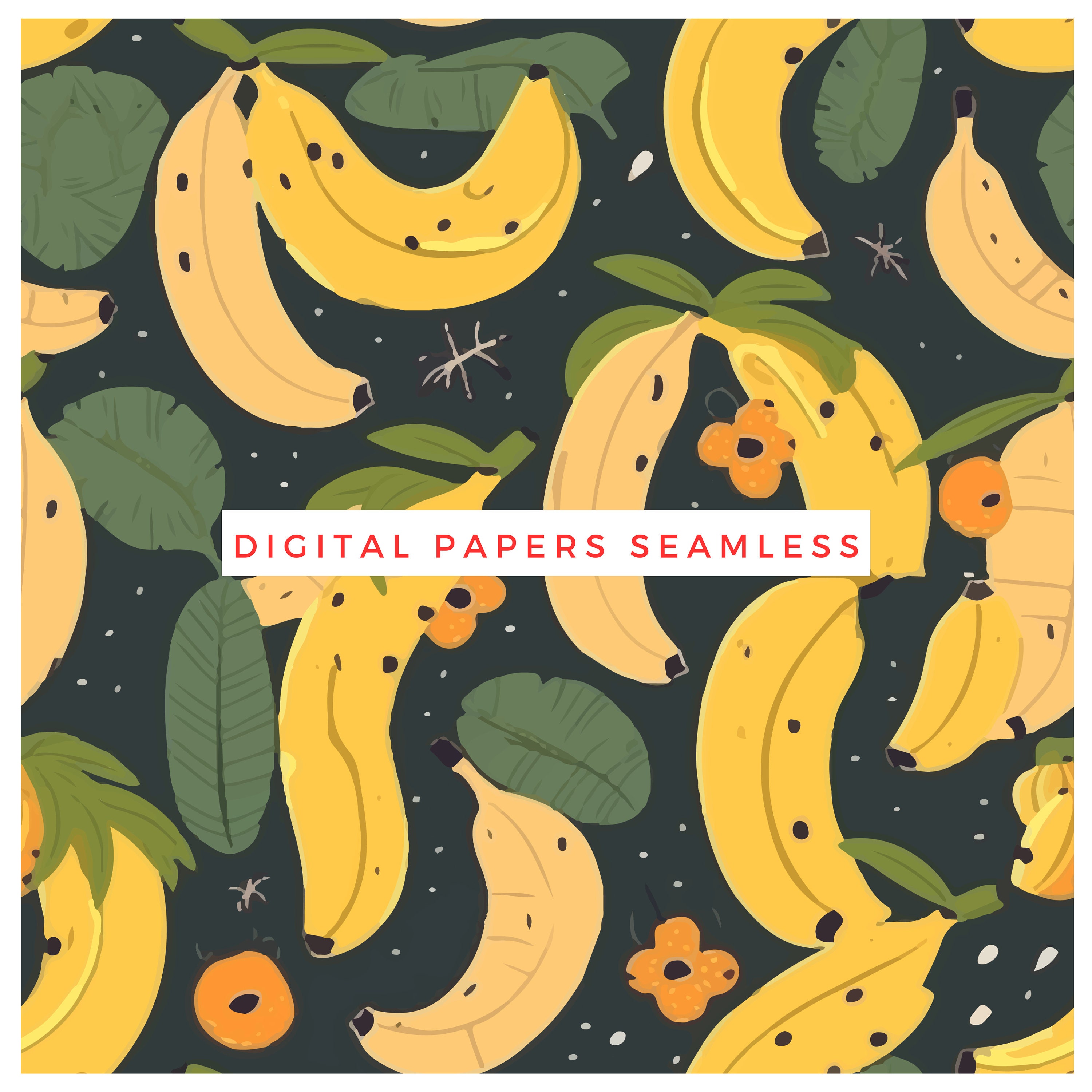 Bananas Fruit Digital Paper, Seamless Pattern, Colorful Prints ...