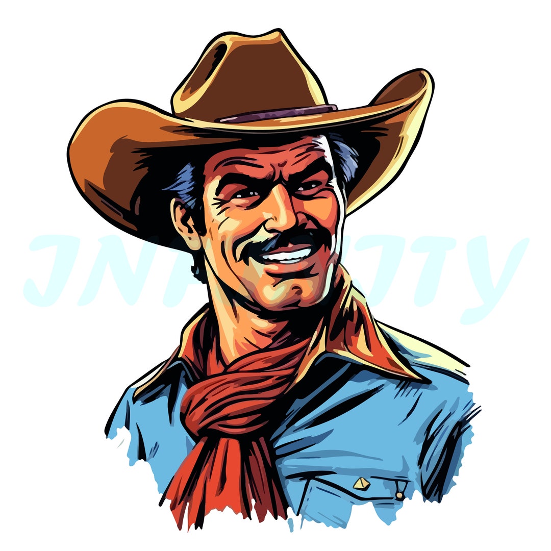 Wild West Cowboy Logo Clip Art Color Image for Laser Engraving or ...