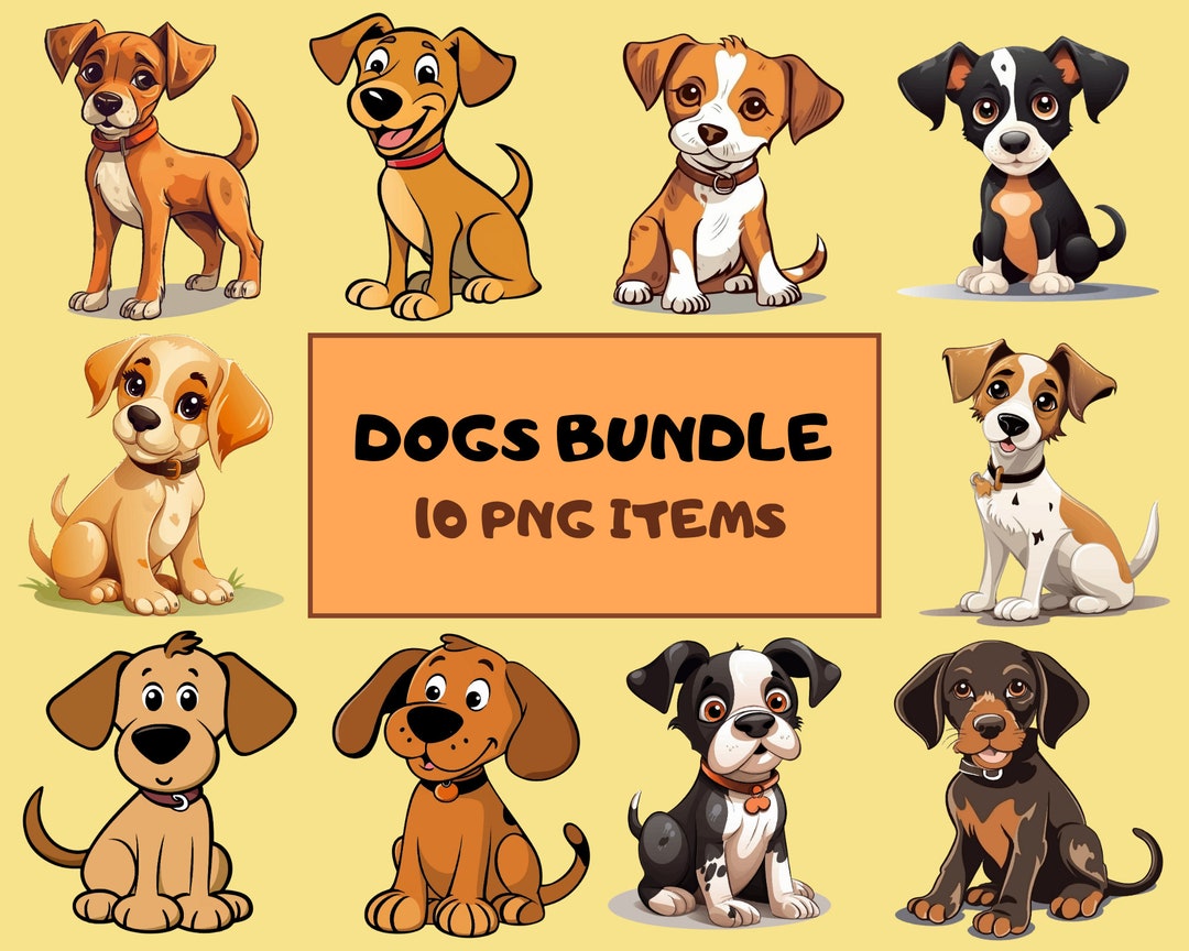10 Dog Clipart Bundle Pack for Printing and Crafting Digital Download ...