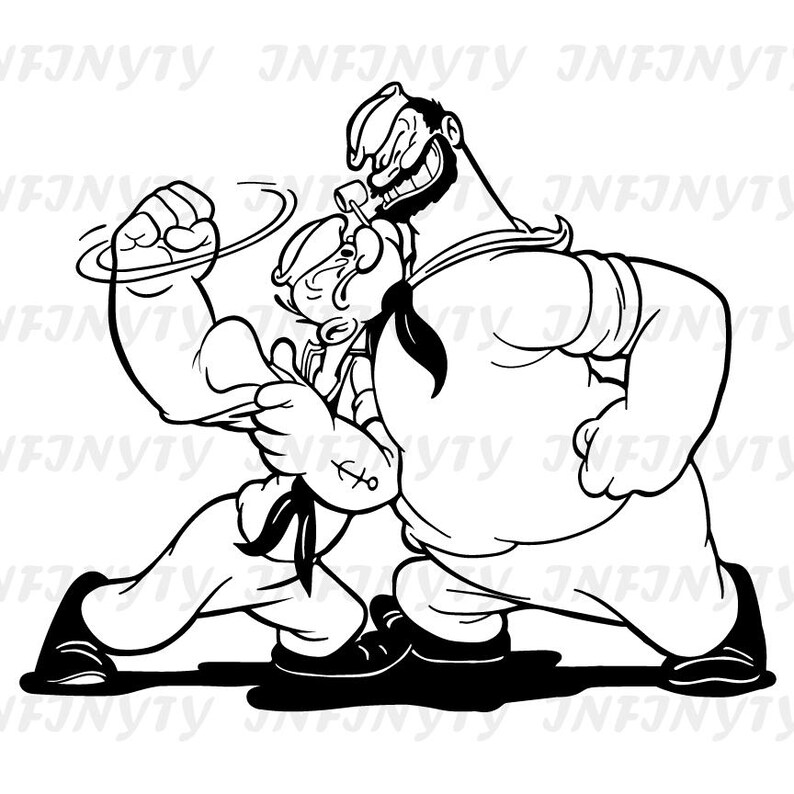 Popeye Clip Art Image Digital Printing Digital Download Clipart PNG ...