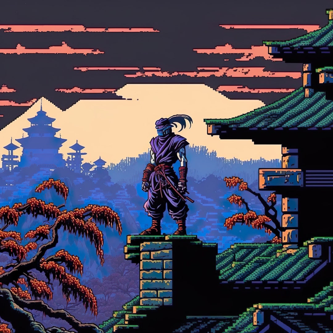 Bold and Edgy Shinobi Pixel Art - Etsy