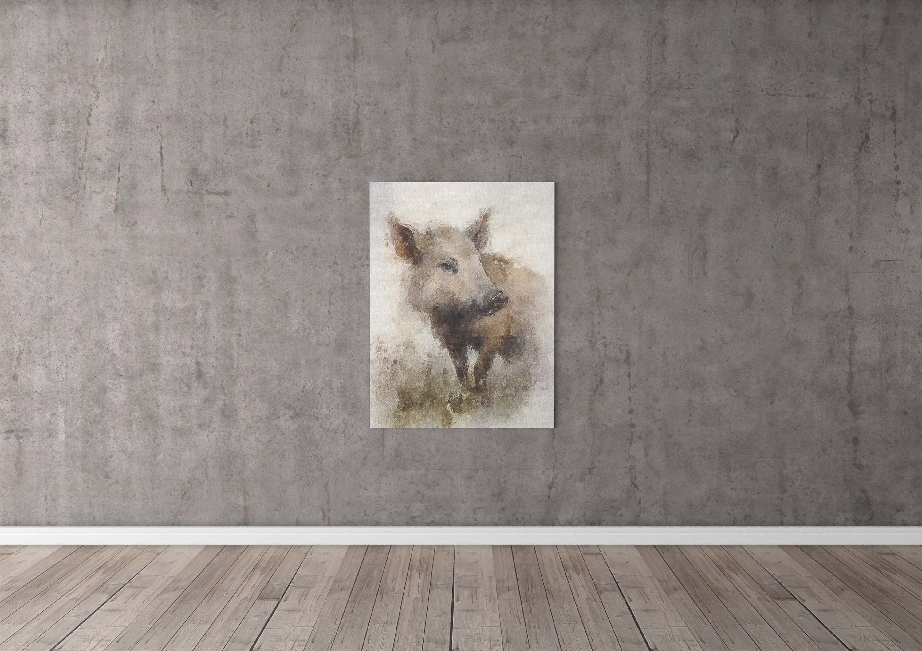 Wild Boar Oil Painting, Printable Wall Art, Vintage Farmhouse Style ...