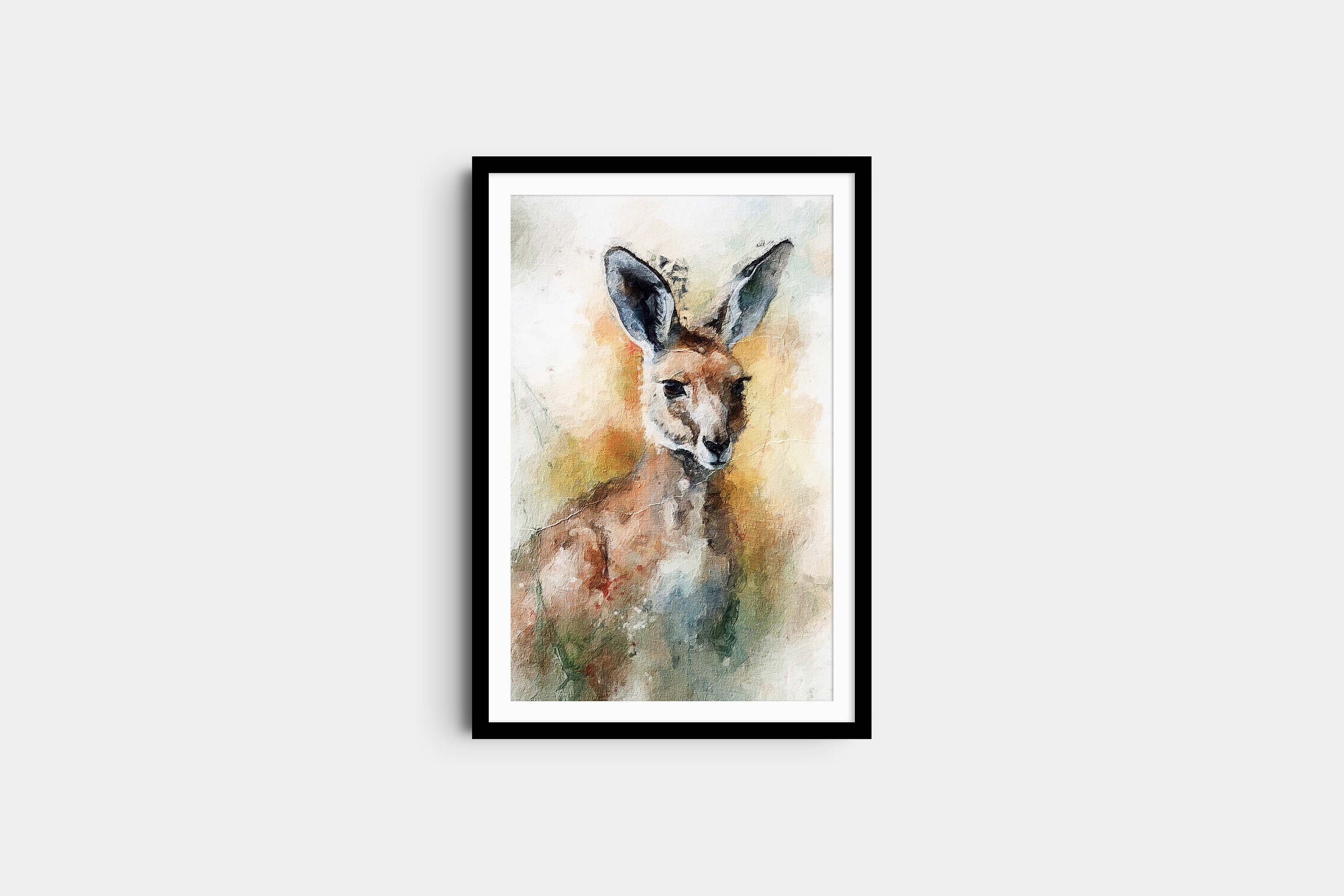 Young Kangaroo Oil Painting Printable Wall Art Vintage - Etsy