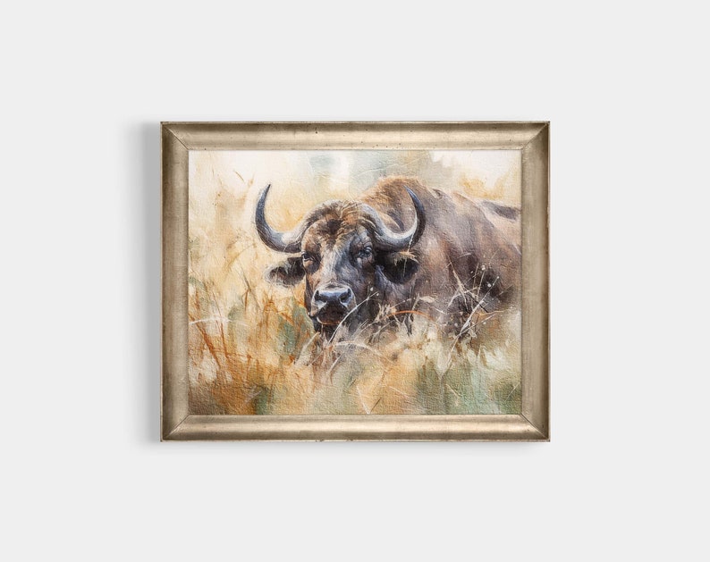 Water Buffalo Print, Western Cowboy Print, Printable Wall Art, Vintage ...