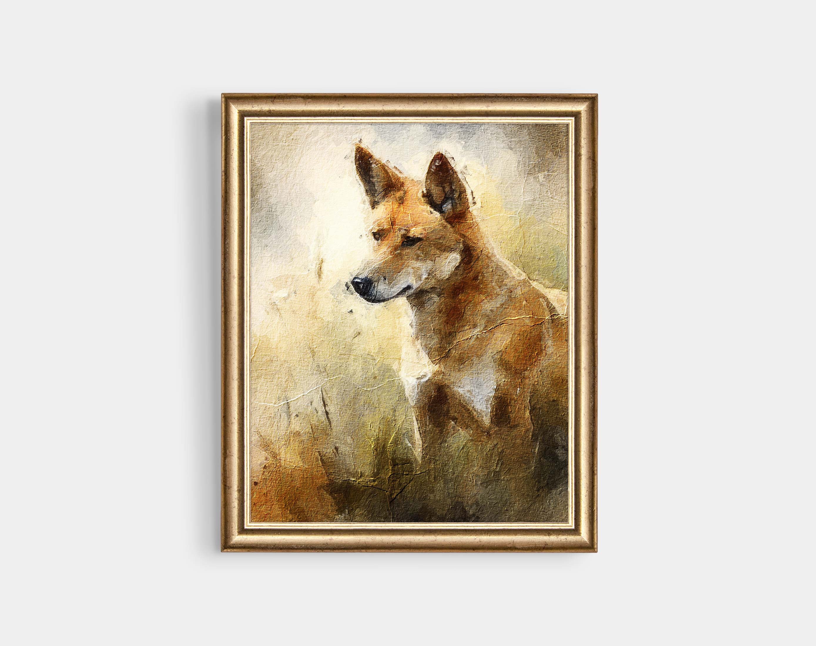Classic Dingo Oil Painting, Printable Wall Art, Vintage Farmhouse Style ...