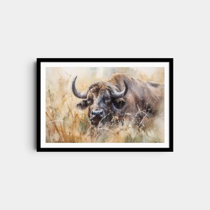 Water Buffalo Print, Western Cowboy Print, Printable Wall Art, Vintage ...