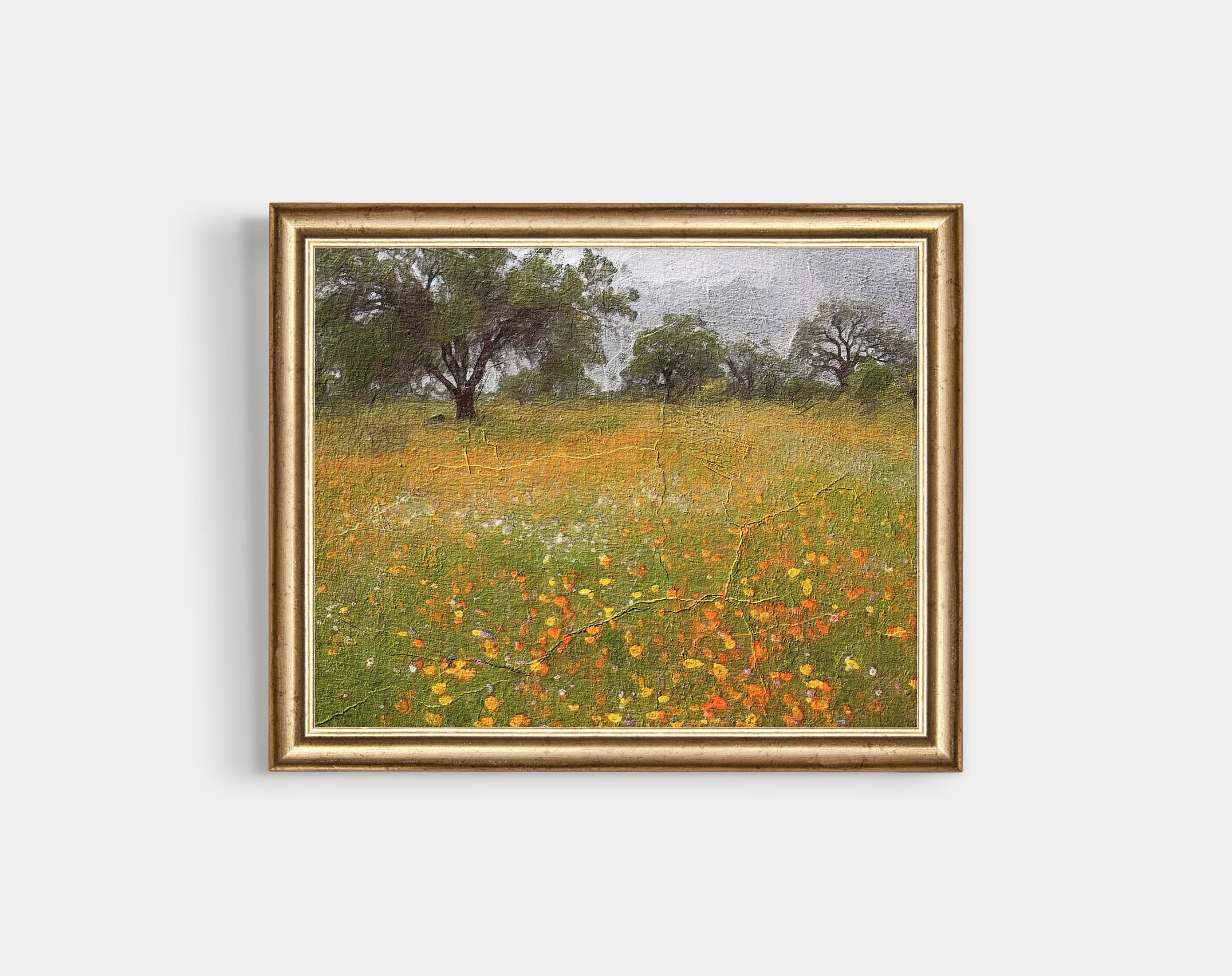 Spring Meadow Oil Painting, Printable Wall Art, Vintage Art Prints, Art ...