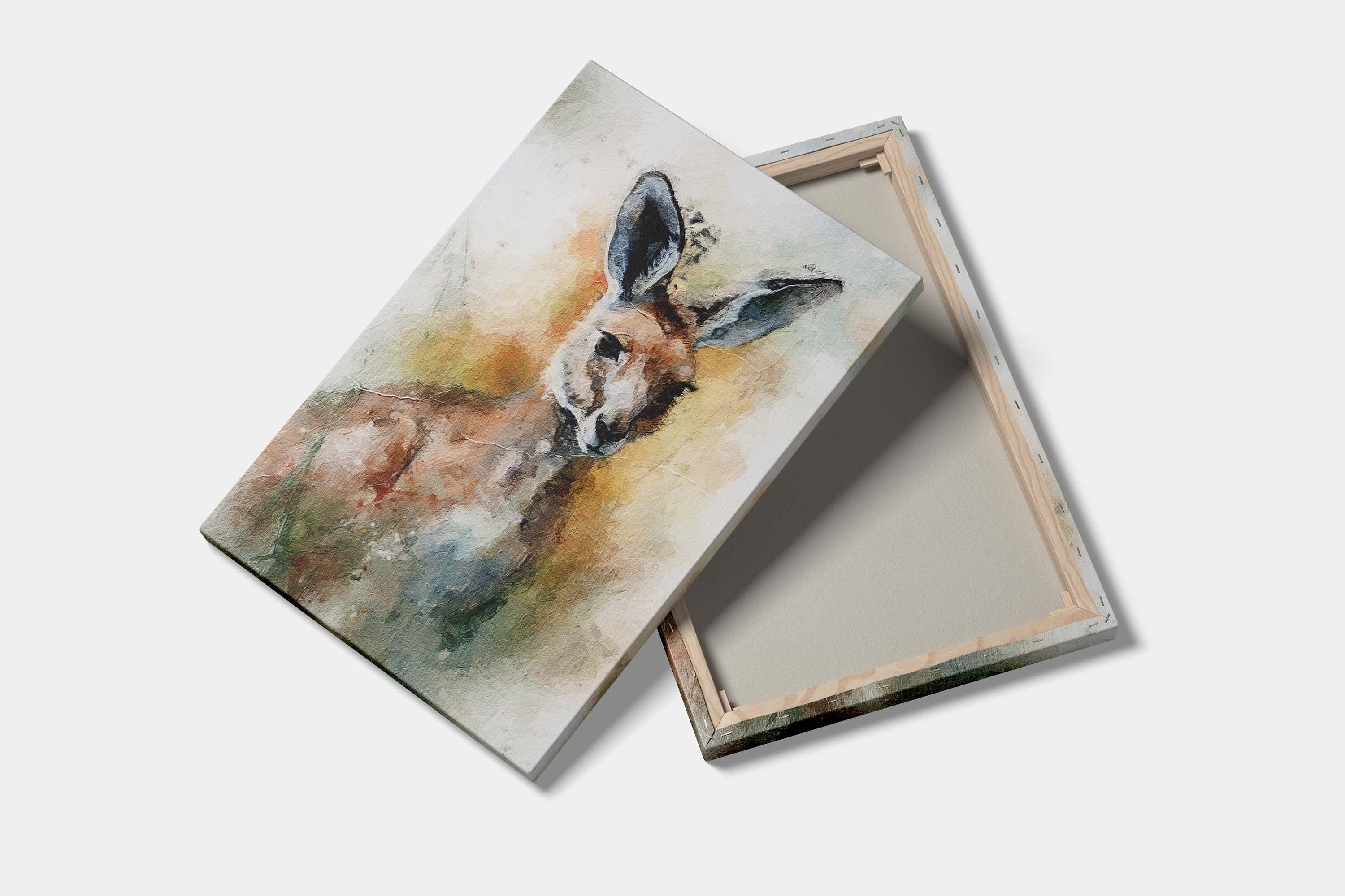 Young Kangaroo Oil Painting Printable Wall Art Vintage - Etsy