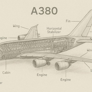 Airbus A380 Cutaway Blueprint, Aviation Wall Art (digital Download) - Etsy