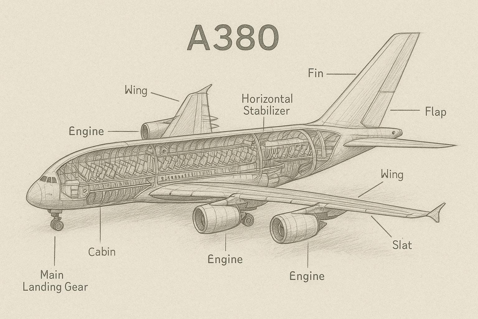 Airbus A380 Cutaway Blueprint, Aviation Wall Art (digital Download) - Etsy