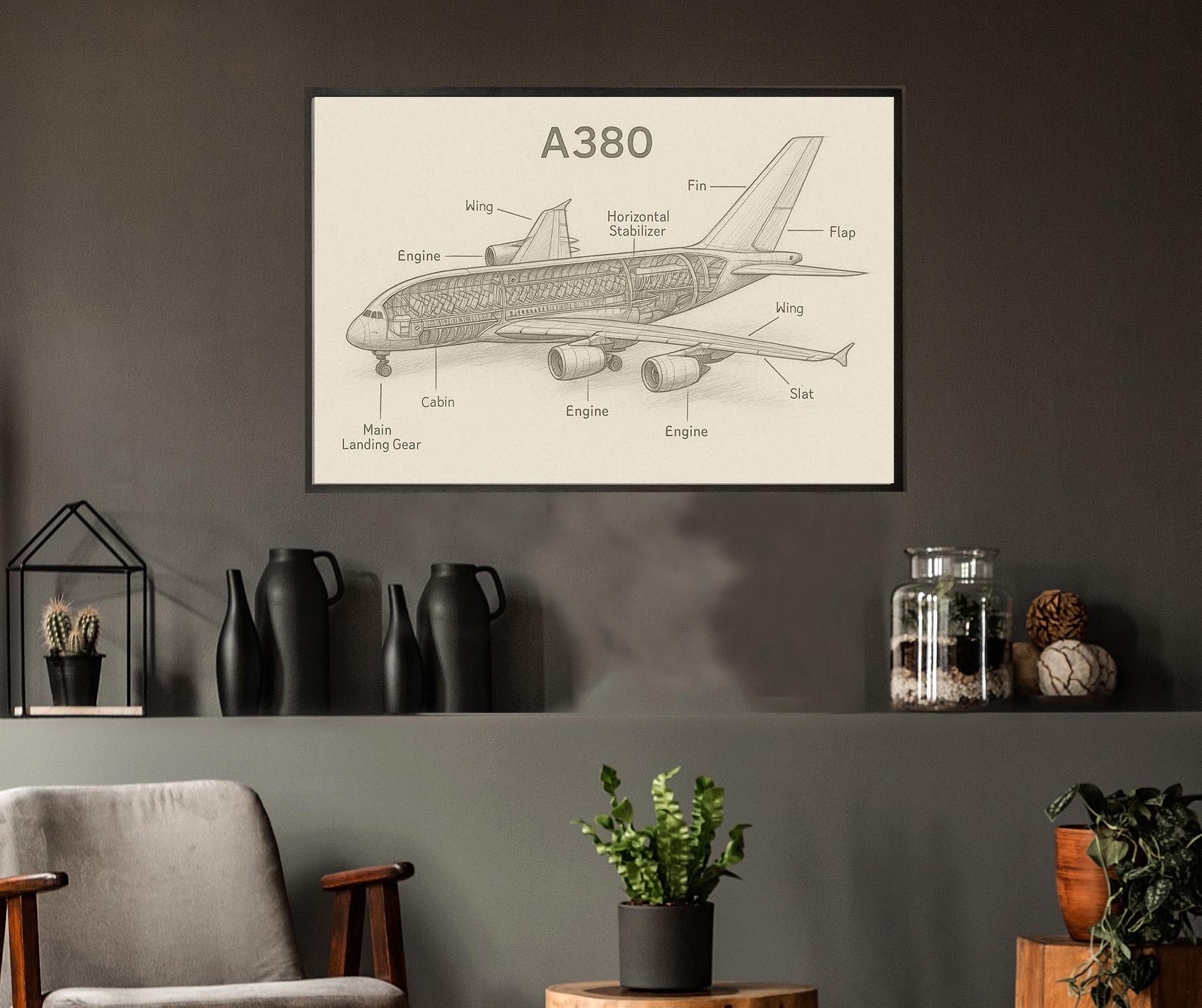 Airbus A380 Cutaway Blueprint, Aviation Wall Art (digital Download) - Etsy