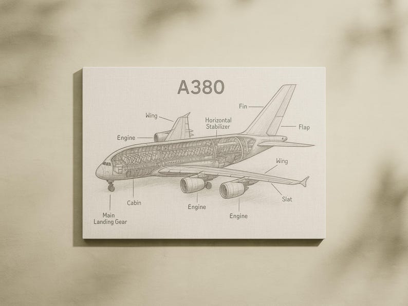 Airbus A380 Cutaway Blueprint, Aviation Wall Art (digital Download) - Etsy