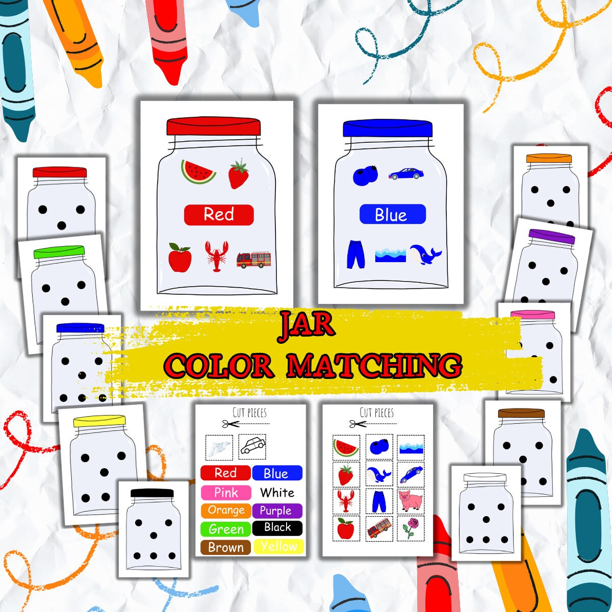 Color Matching Game, Printable, Homeschool, Educational Activity - Etsy