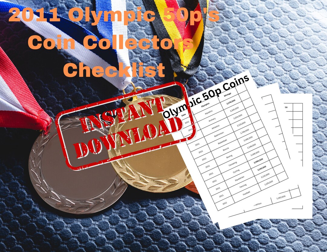 50p Collectors Inventory Log, Olympic 50p's Collection Checklist, Guide ...