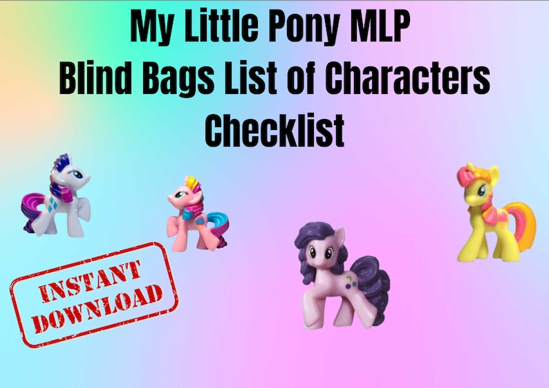 My Little Pony Collection List Inventory, Log Book, Record Your ...