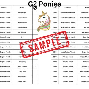 My Little Pony Collection Inventory List, Log Book, Record Your ...