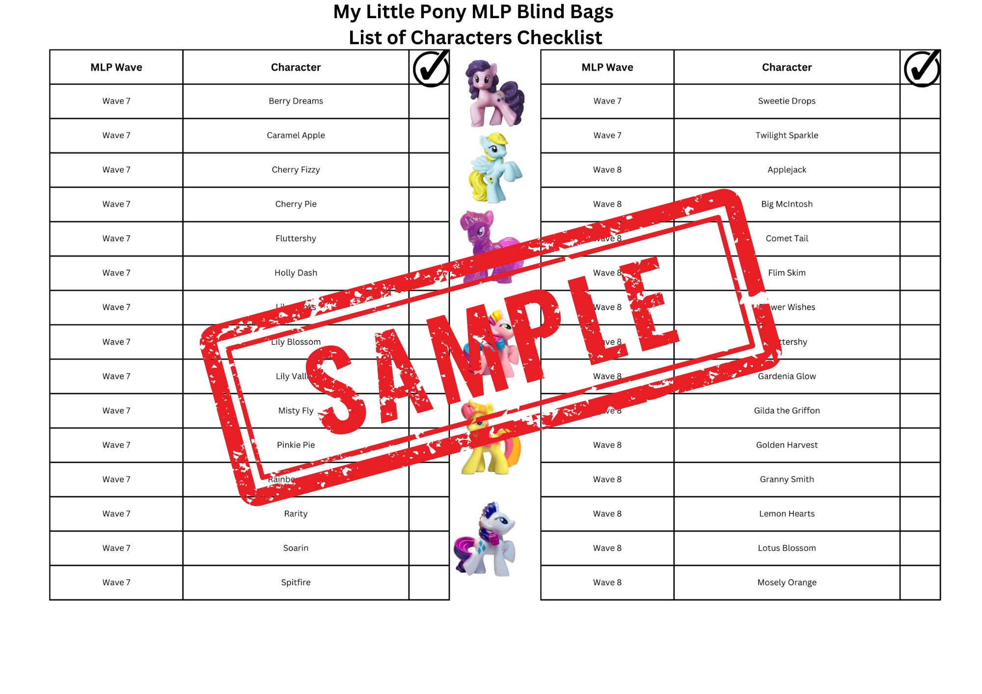 My Little Pony Collection List Inventory, Log Book, Record Your ...