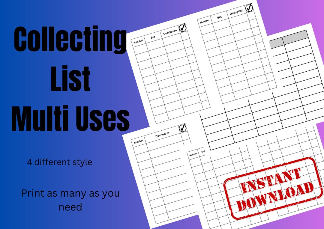 Collecting Lists, Blank Ready to Use, Ready to List Your Collections ...