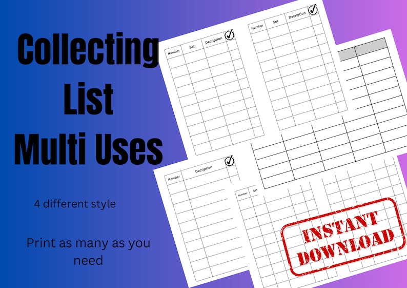 Collecting Lists, Blank Ready to Use, Ready to List Your Collections ...