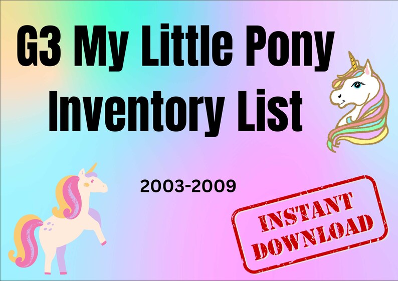 My Little Pony Collection List Inventory Log Book Record - Etsy
