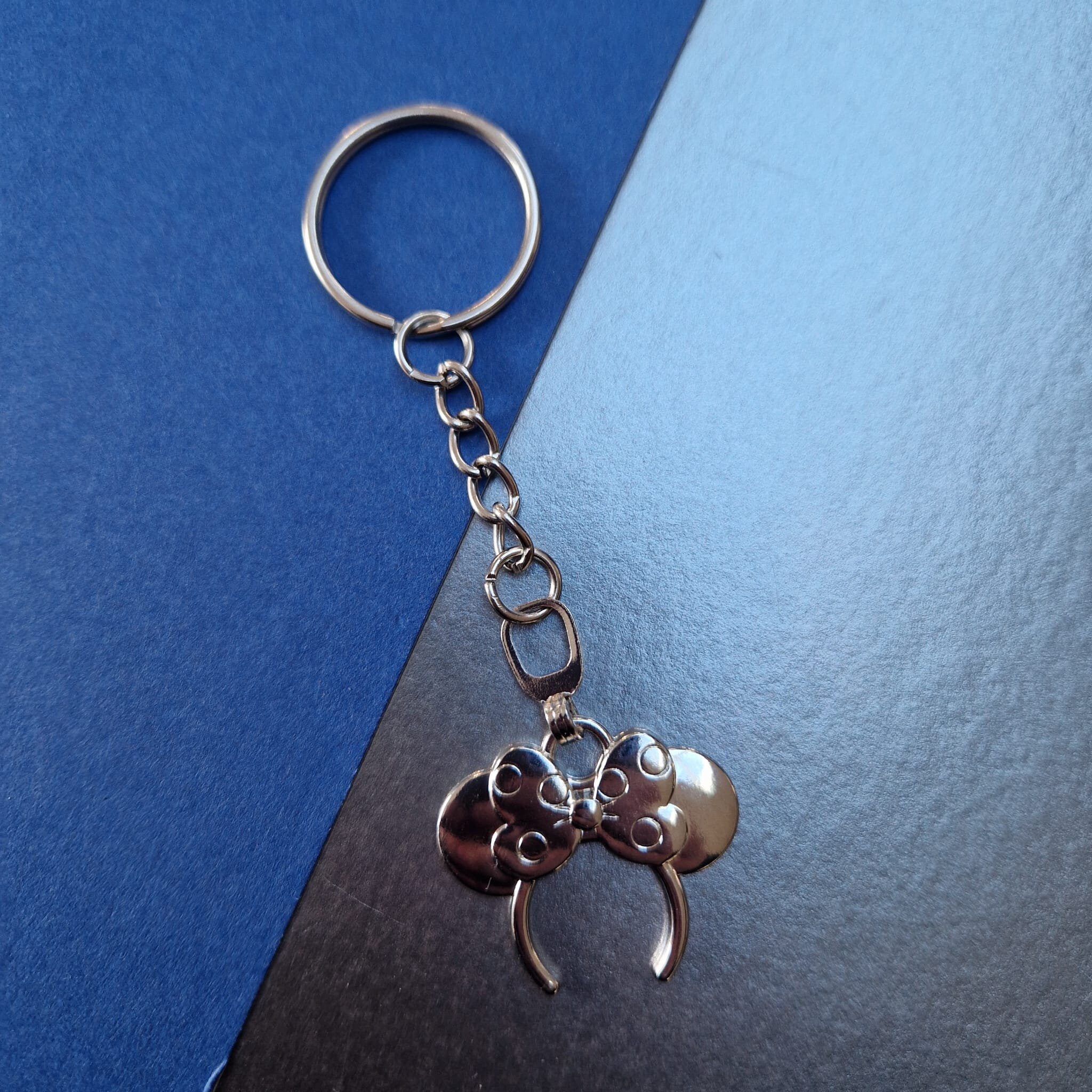 Minnie Mouse Ears With a Metal Keyring Keychain or Bag Charm Accessory ...