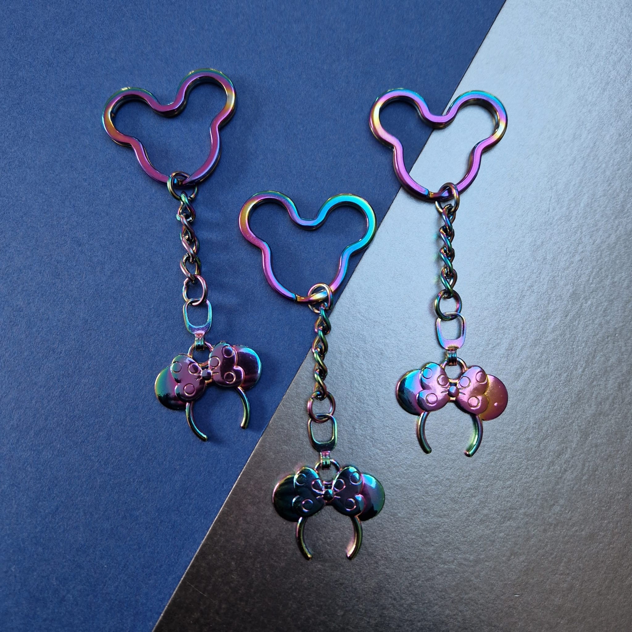 Minnie Mouse Ears With a Metal Keyring Keychain or Bag Charm Accessory ...