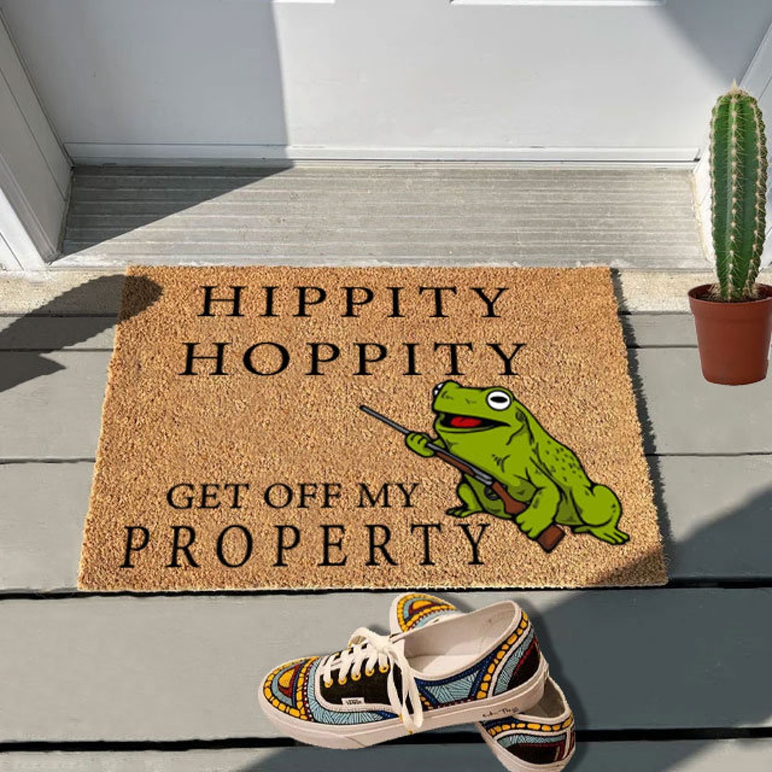 Hippity Hoppity Get off My Property, Personalized Custom Doormat ...