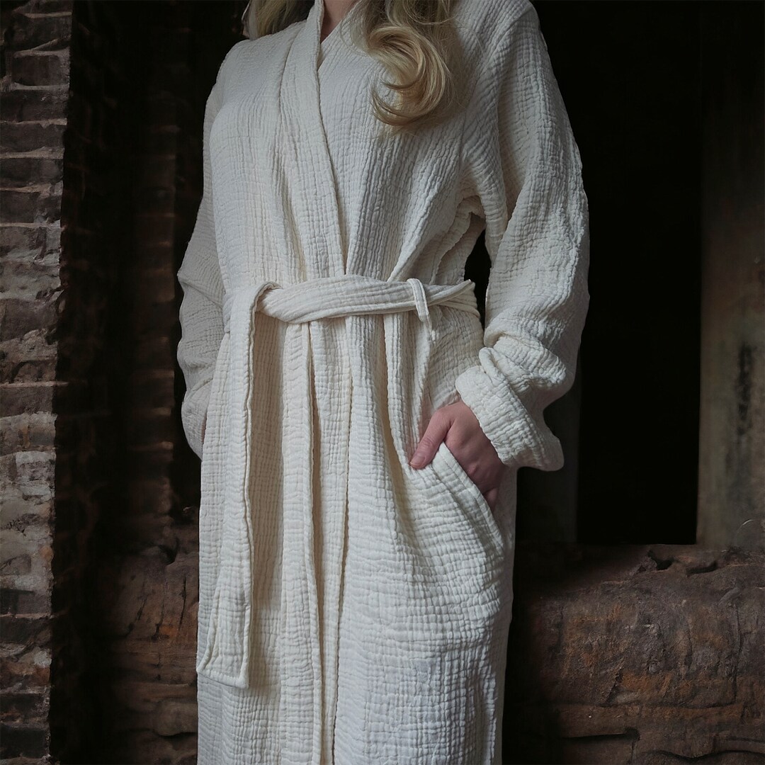 4 Layers Muslin 100% Turkish Cotton Kimono Robes Unisex, Cotton Kimono ...