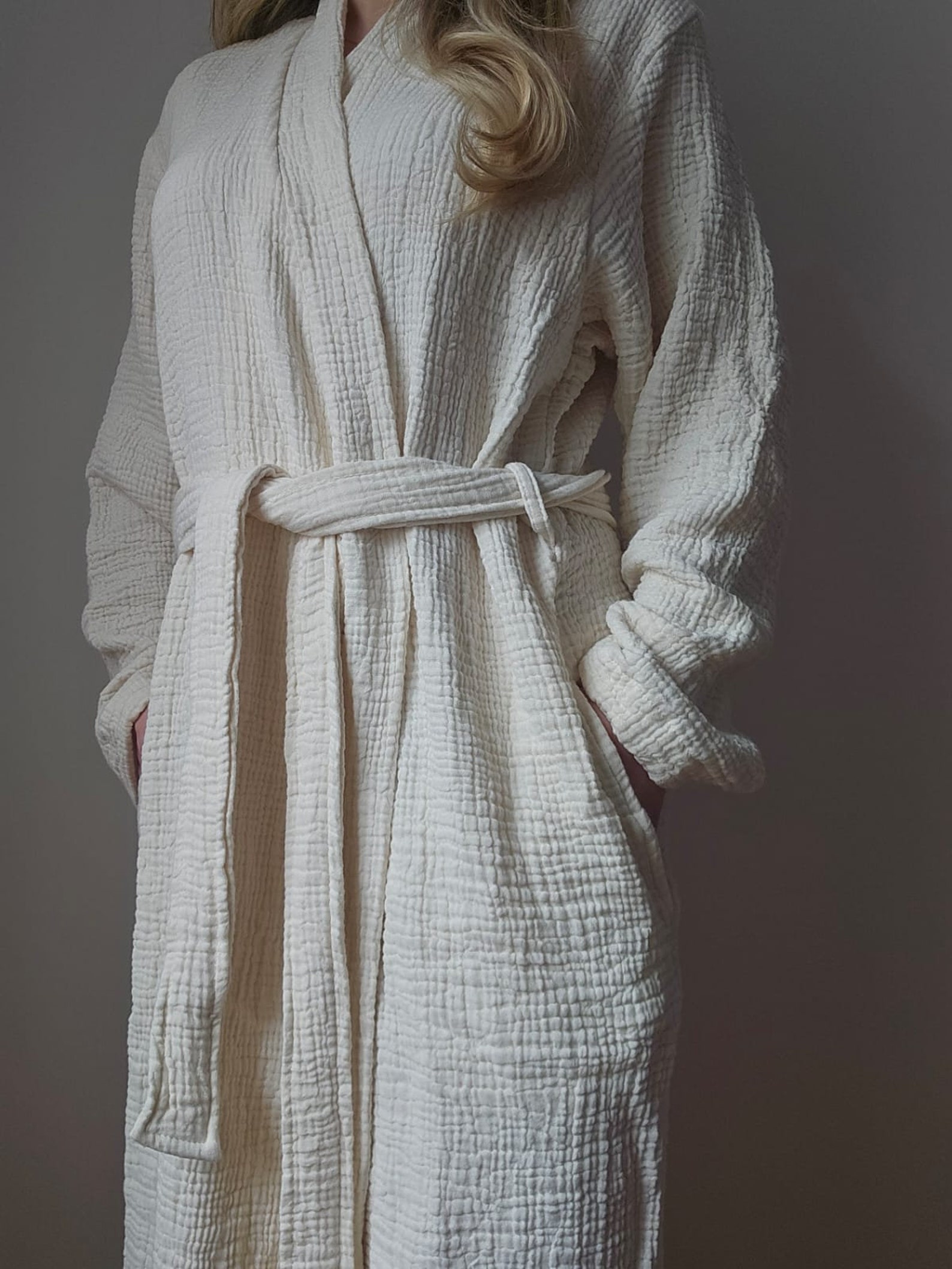 Muslin Kimono Robe: 4-layer Turkish Cotton Unisex Mint Colour Bathrobe ...