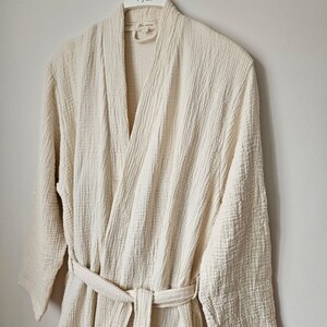 Muslin Kimono Robe: 4-layer Turkish Cotton Unisex Mint Colour Bathrobe ...