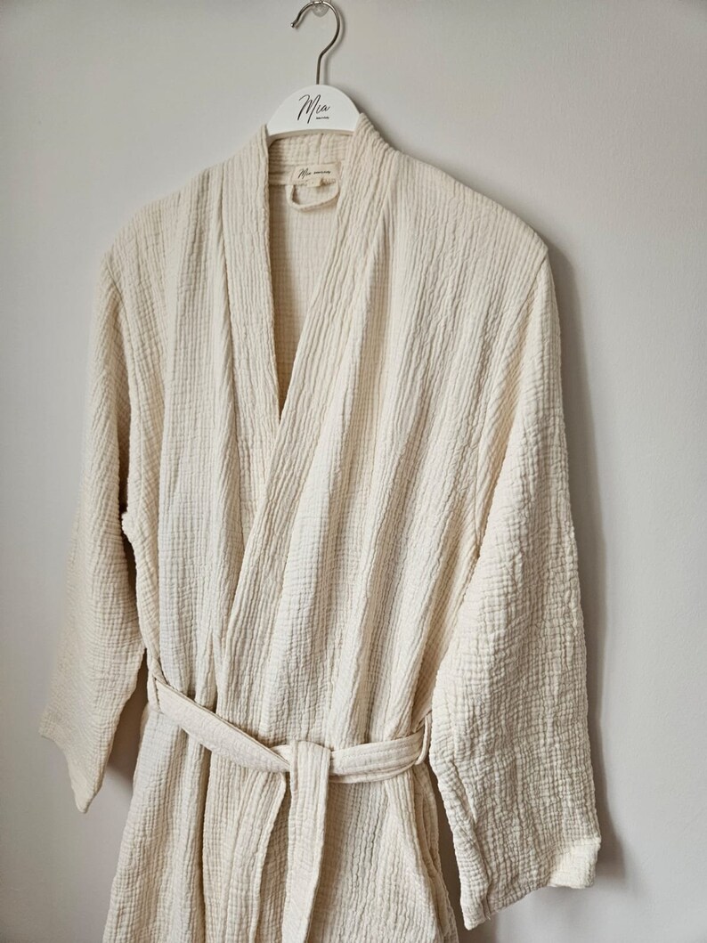 Muslin Kimono Robe: 4-layer Turkish Cotton Unisex Mint Colour Bathrobe ...