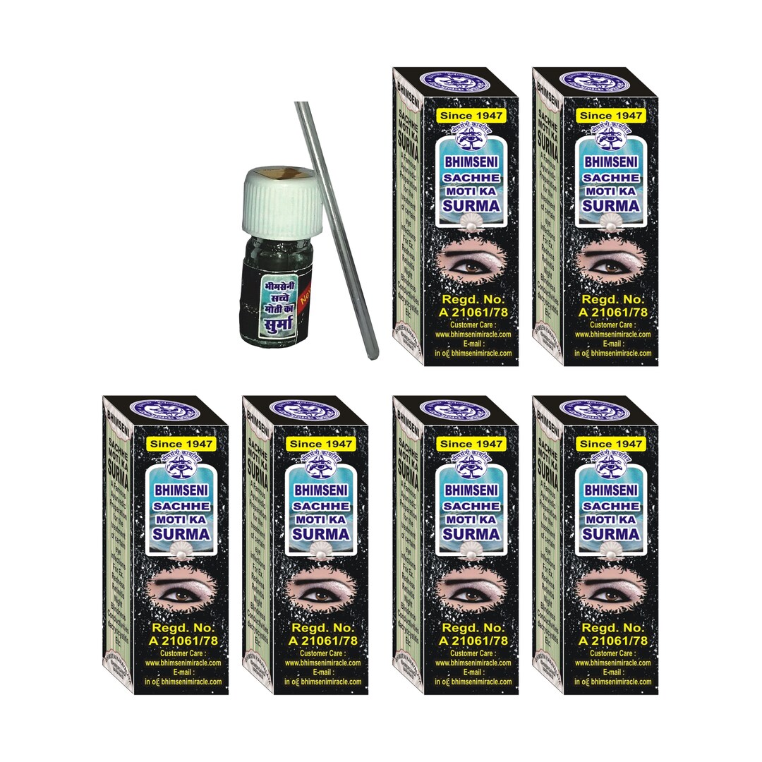 Natural Handmade Moti Surma Kajal (725mg Pack of 6) 100% Natural ...