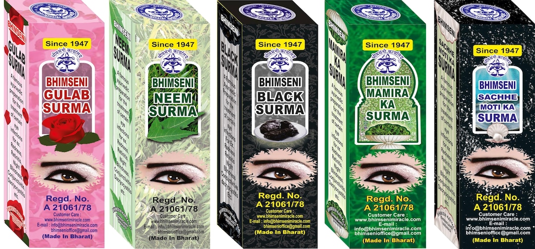 Hand Made Eye Surma in 5 Different Herbs Rose,neem,mamira,black,sachhe ...