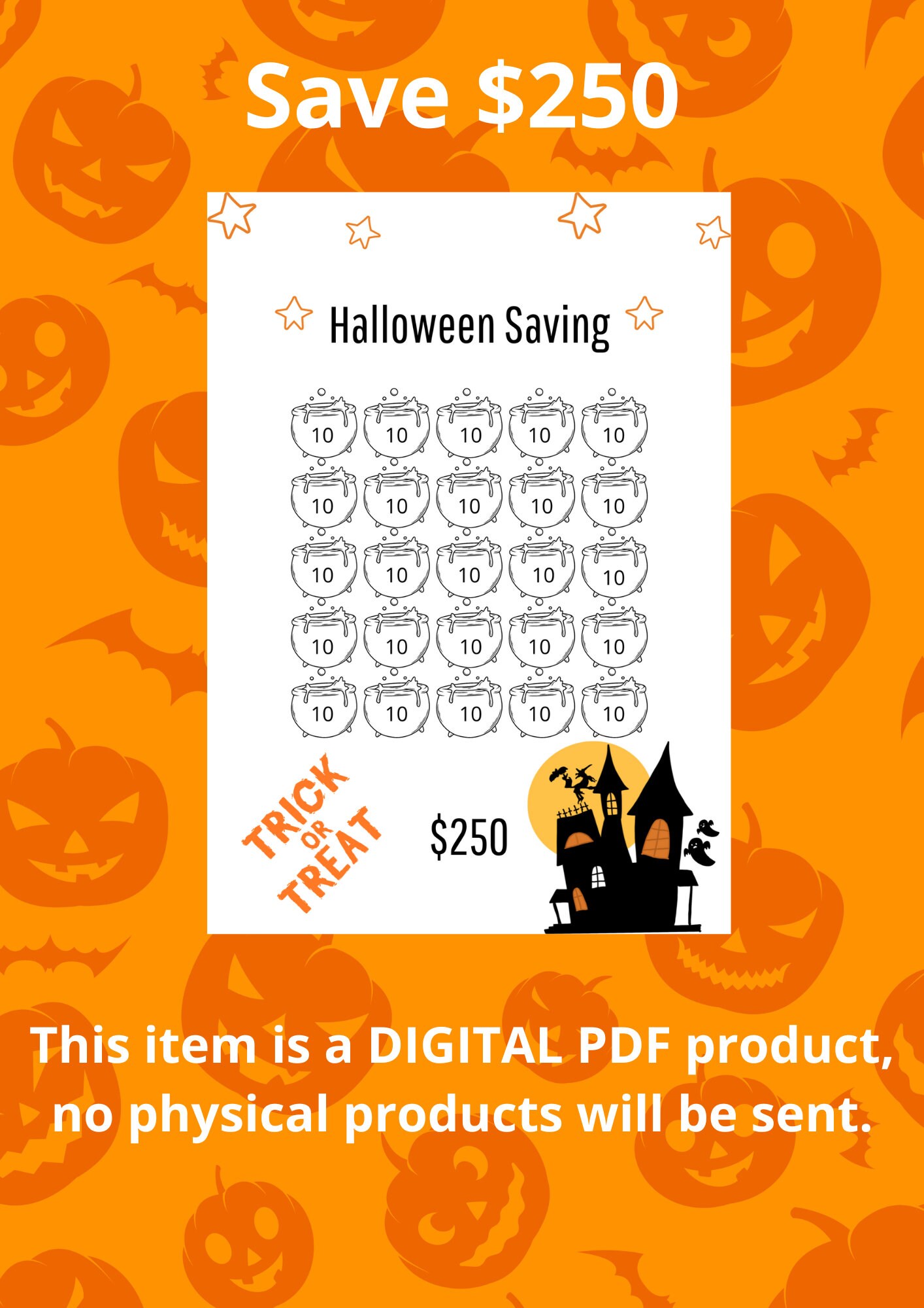 A4 Halloween Savings Challenge Printable Halloweensavings - Etsy