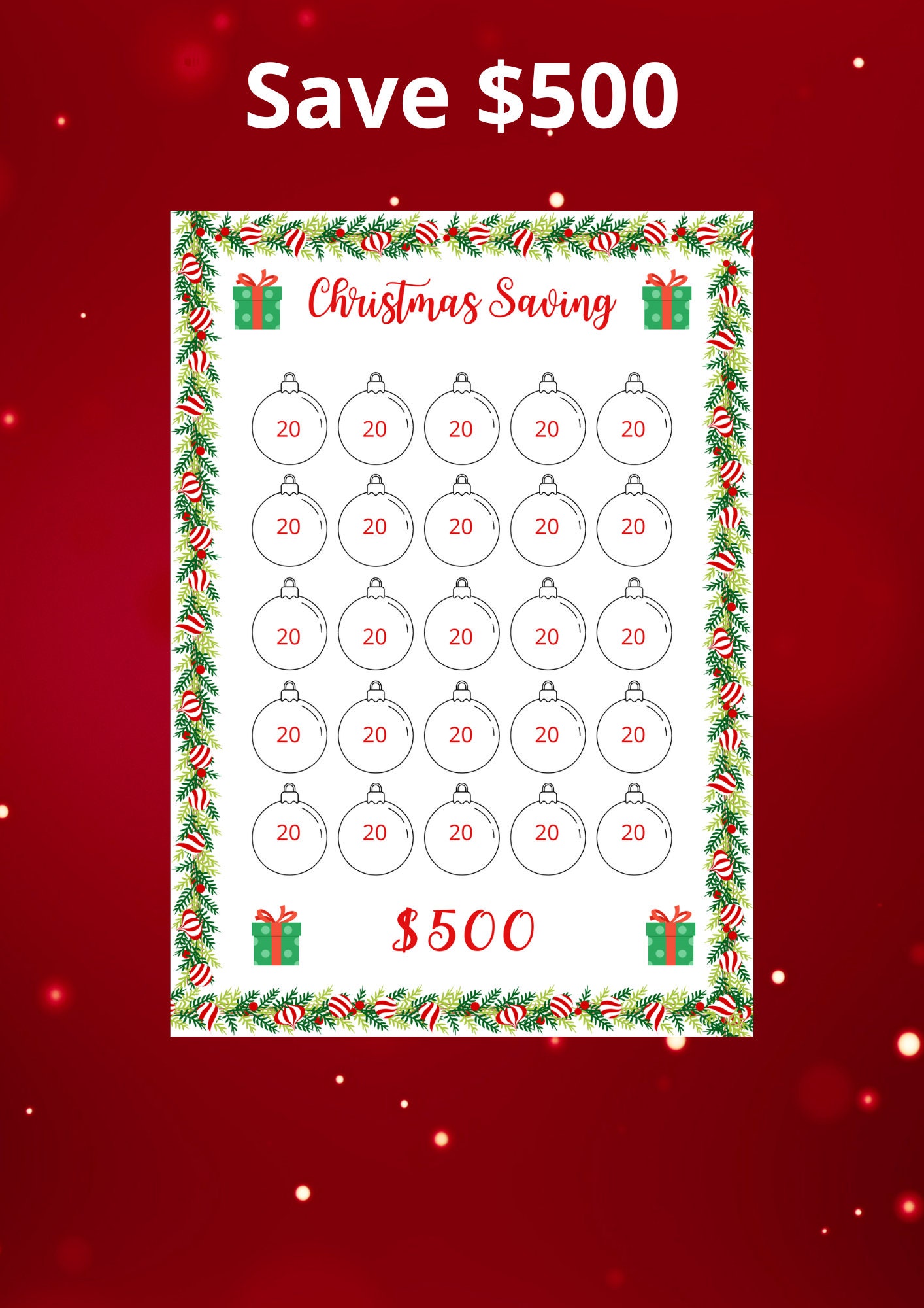 A4 Christmas Savings Challenge Printable Christmas Savings - Etsy