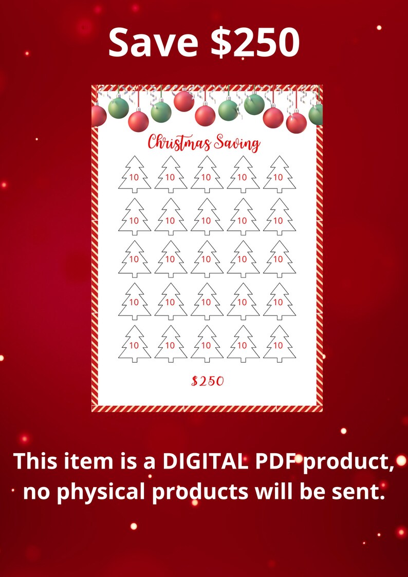 A4 Christmas Savings Challenge Printable Christmas Savings - Etsy