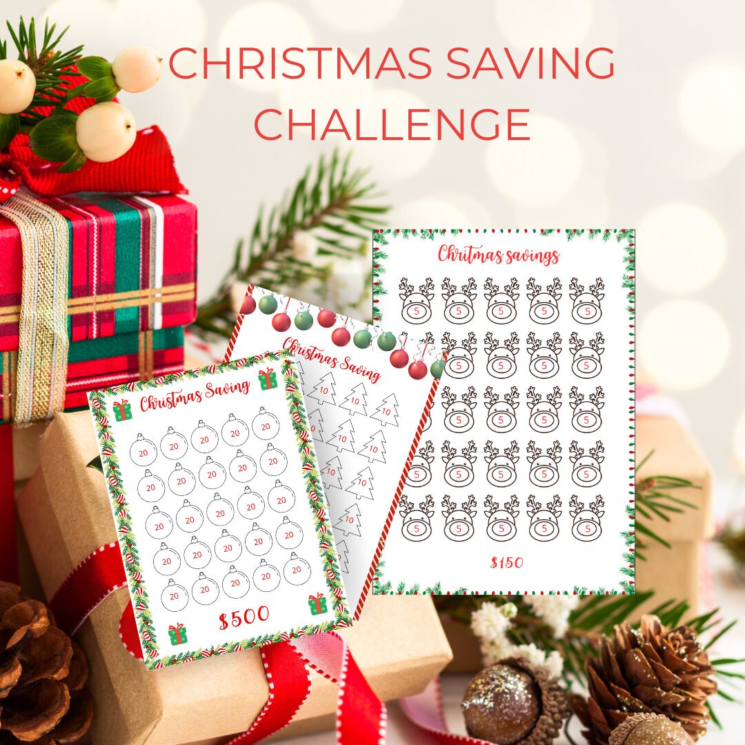 A4 Christmas Savings Challenge Printable, Christmas Savings Tracker, 30 ...