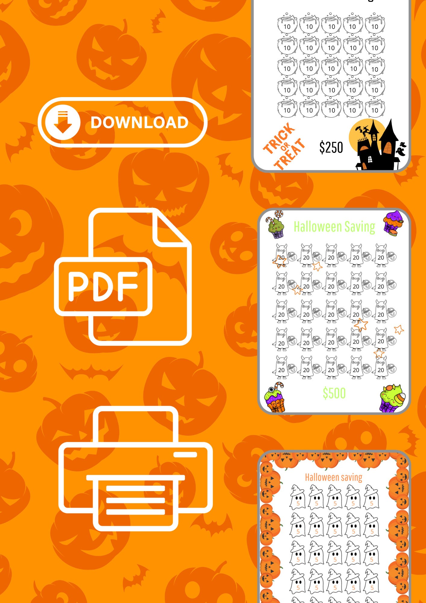 A4 Halloween Savings Challenge Printable Halloweensavings - Etsy