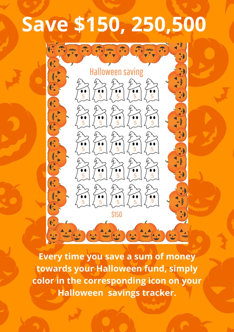 A4 Halloween Savings Challenge Printable Halloweensavings - Etsy