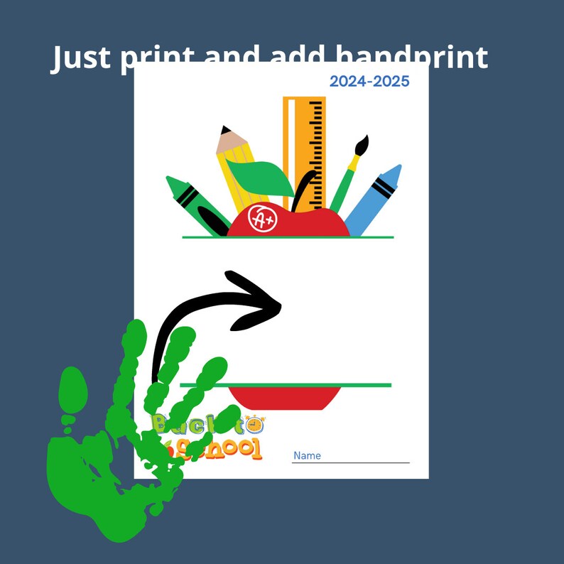 First Day of School Handprint Art, Kindergarten Preschool Handprint ...