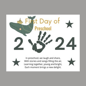 First Day of Preschool Handprint Art, Kindergarten Preschool Handprint ...