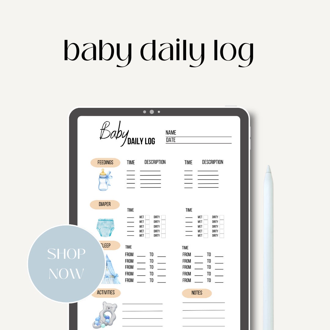 Baby Daily Log Tracker Newborns Chart for Feedings Log Doctor Visit ...